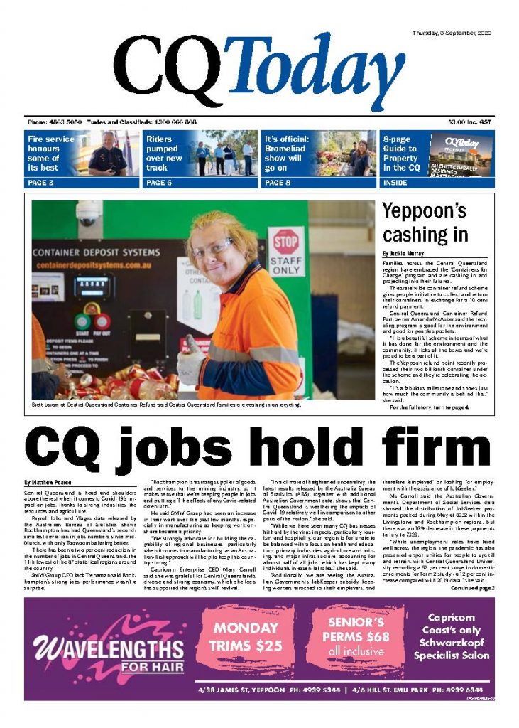 CQ Today – 3rd September 2020 - Central Queensland Today