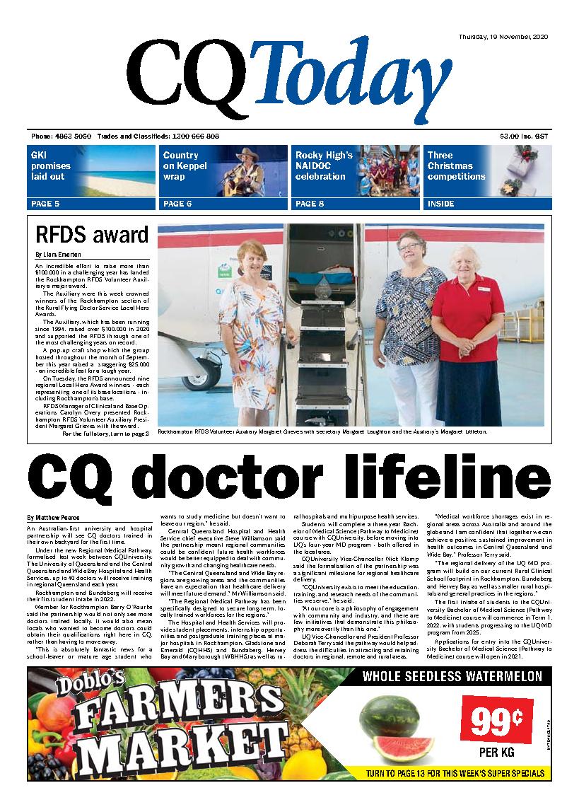 CQ Today – 19th November 2020 - Central Queensland Today